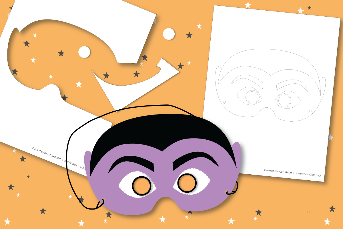 DIY Kids Halloween Masks Coloring Template - YES! we made this