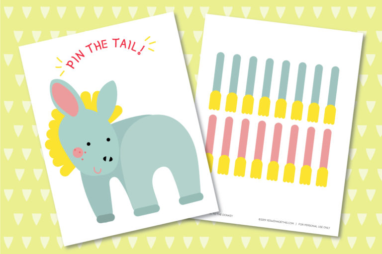 Pin The Tail On The Donkey Printable Game - YES! we made this