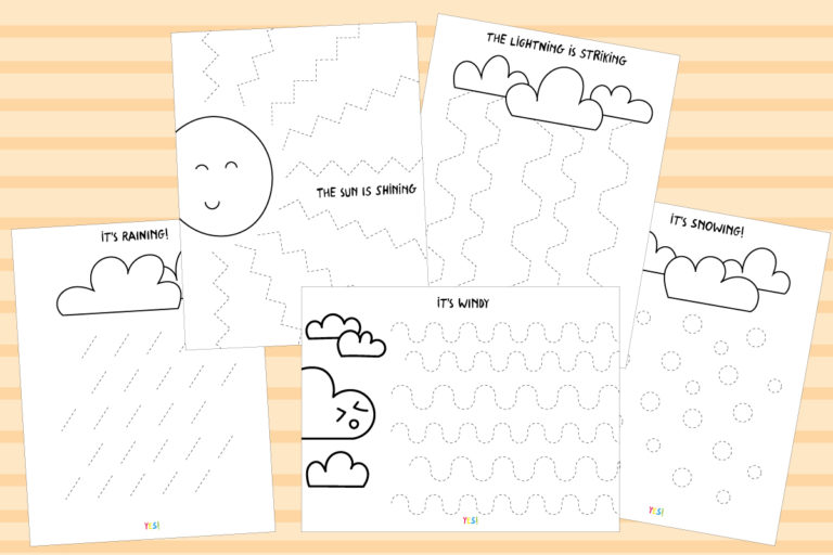 Preschool Line Tracing Worksheets: The Weather - YES! we made this