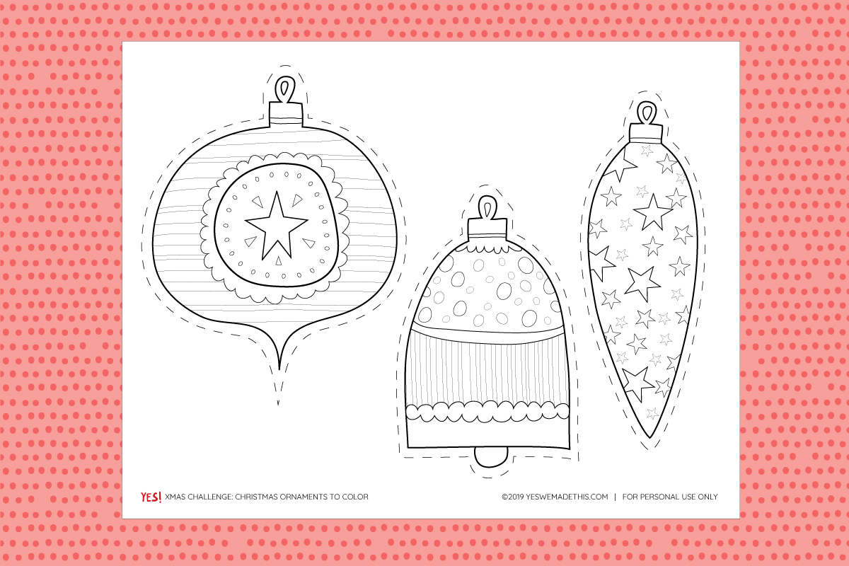 Free Printable Christmas Ornaments to Color - YES! we made this