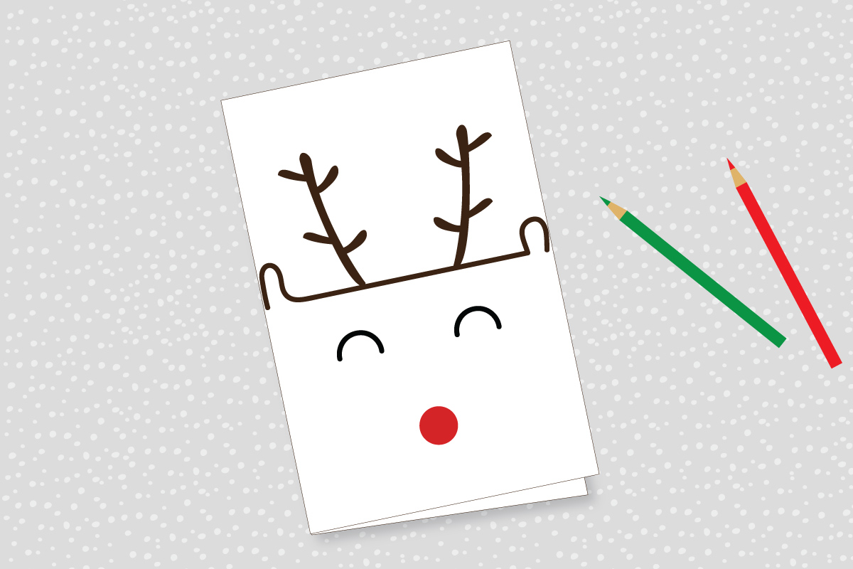 Printable Reindeer Christmas Card for Kids - YES! we made this