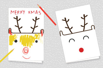 Printable Reindeer Christmas Card for Kids - YES! we made this